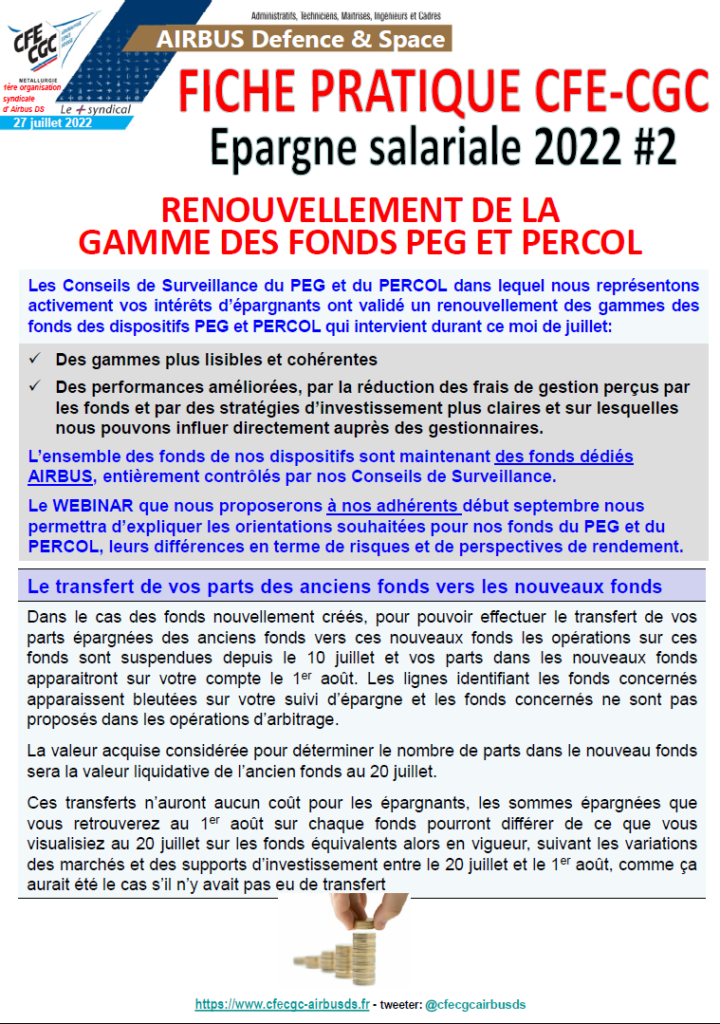 Epargne Salariale – CFE-CGC Airbus Defence & Space