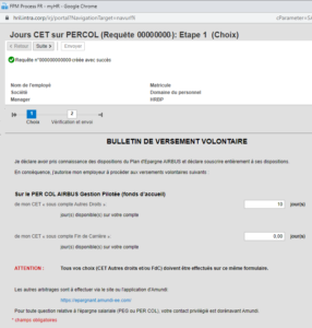 Placement jours de CET sur le PERCOL – CFE-CGC Airbus Defence & Space
